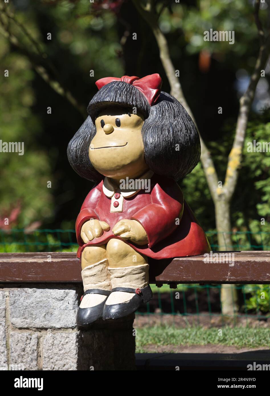 Sculpture of Mafalda, in the park of San Francisco de Oviedo, Asturias ...