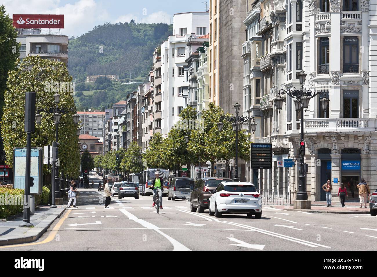 Uría Street, Oviedo, Asturias, Spain. Uría street is the main ...