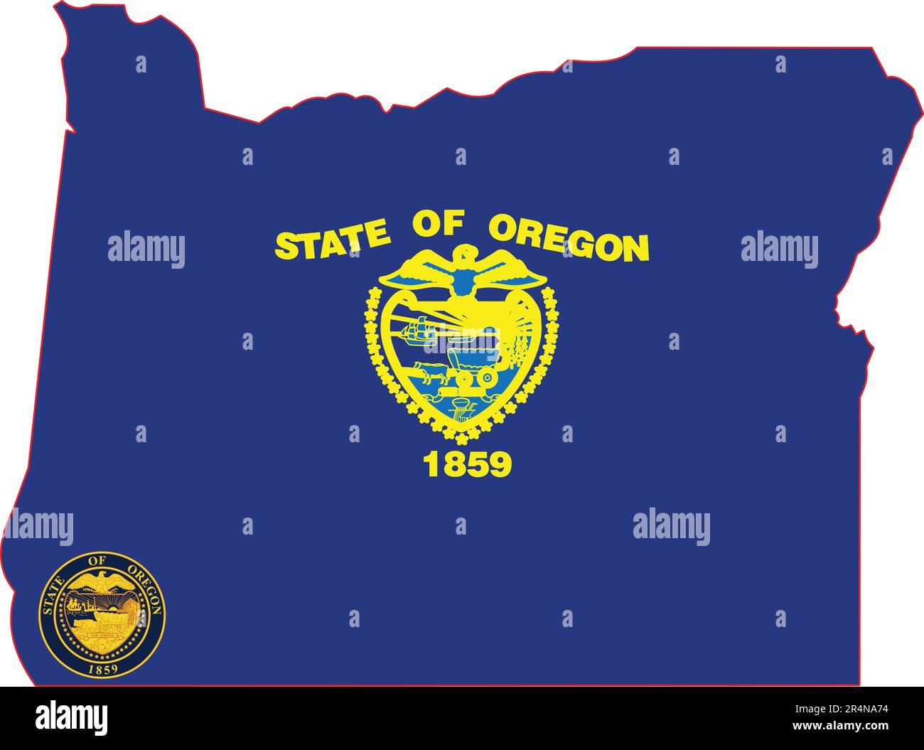 Oregon washington map hi-res stock photography and images - Alamy