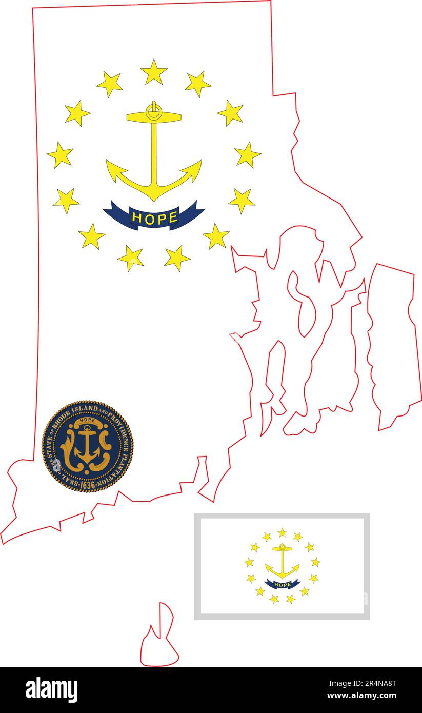 Map of Rhode Island State USA Stock Vector Image & Art - Alamy