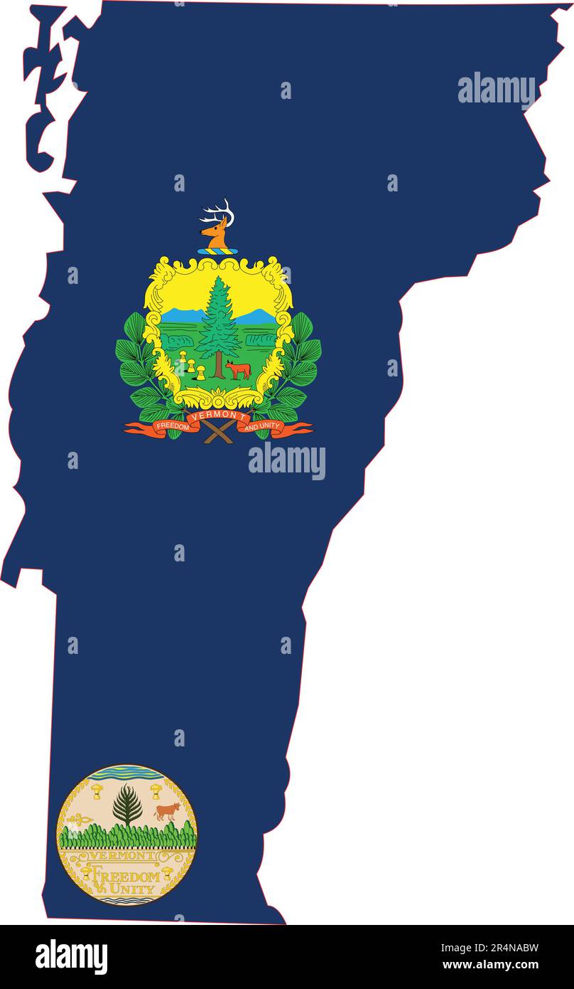 Vermont state map hi-res stock photography and images - Alamy