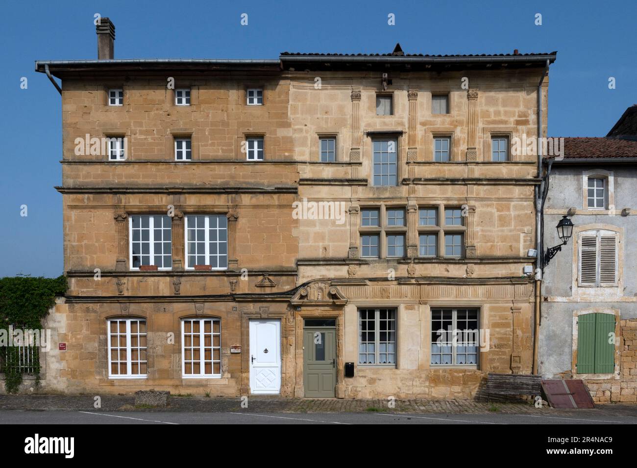 The golden coloured sandstone of the village of Marville Stock Photo ...