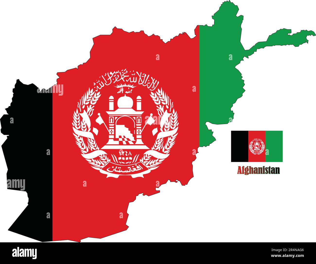 Afghanistan Map and Flag Stock Vector Image & Art - Alamy
