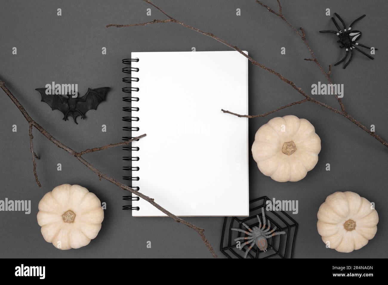 Halloween black background with Blank paper sheet. Empty Notepad Page ...