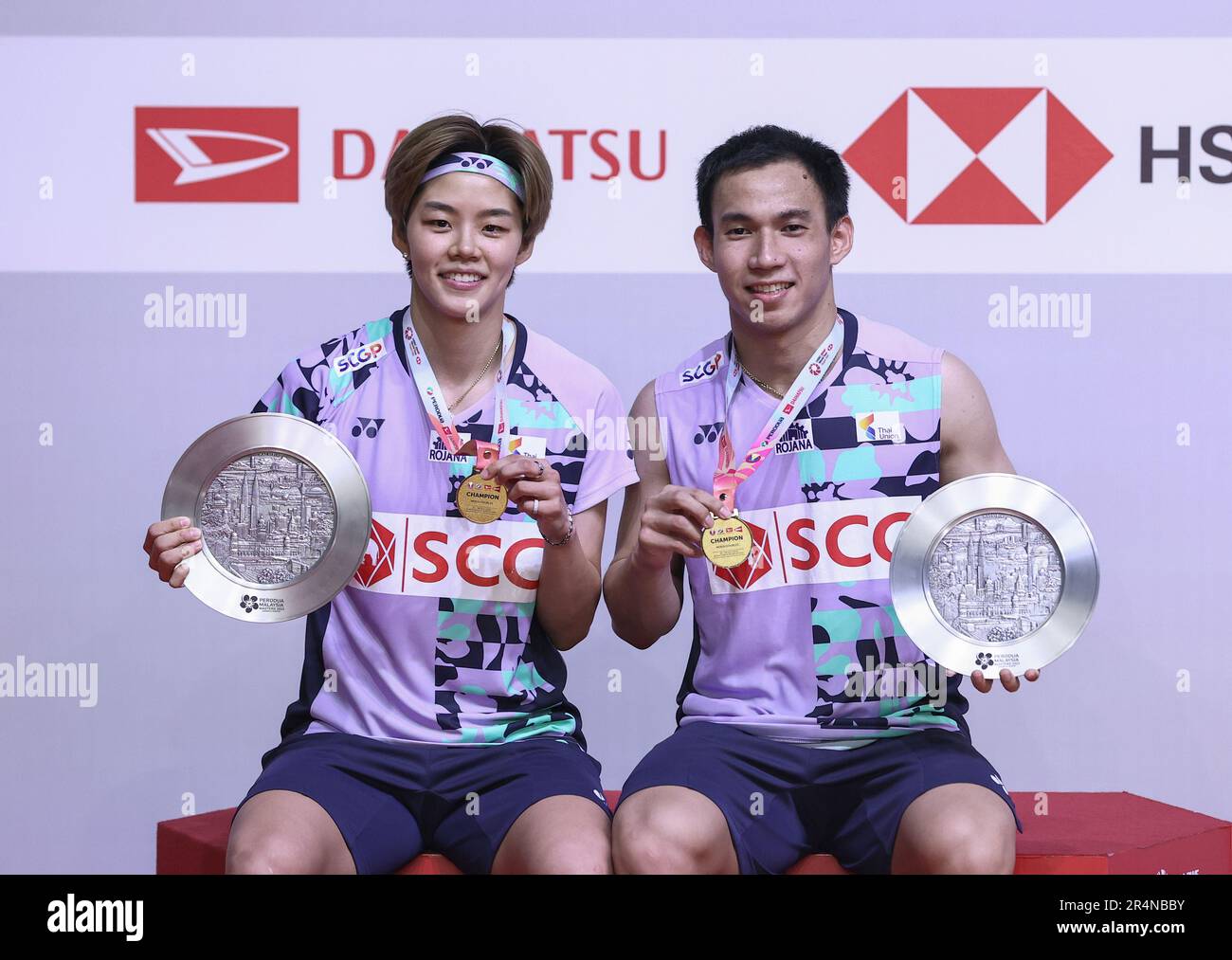 Kuala Lumpur, Malaysia. 28th May, 2023. Dechapol Puavaranukroh (R) and ...