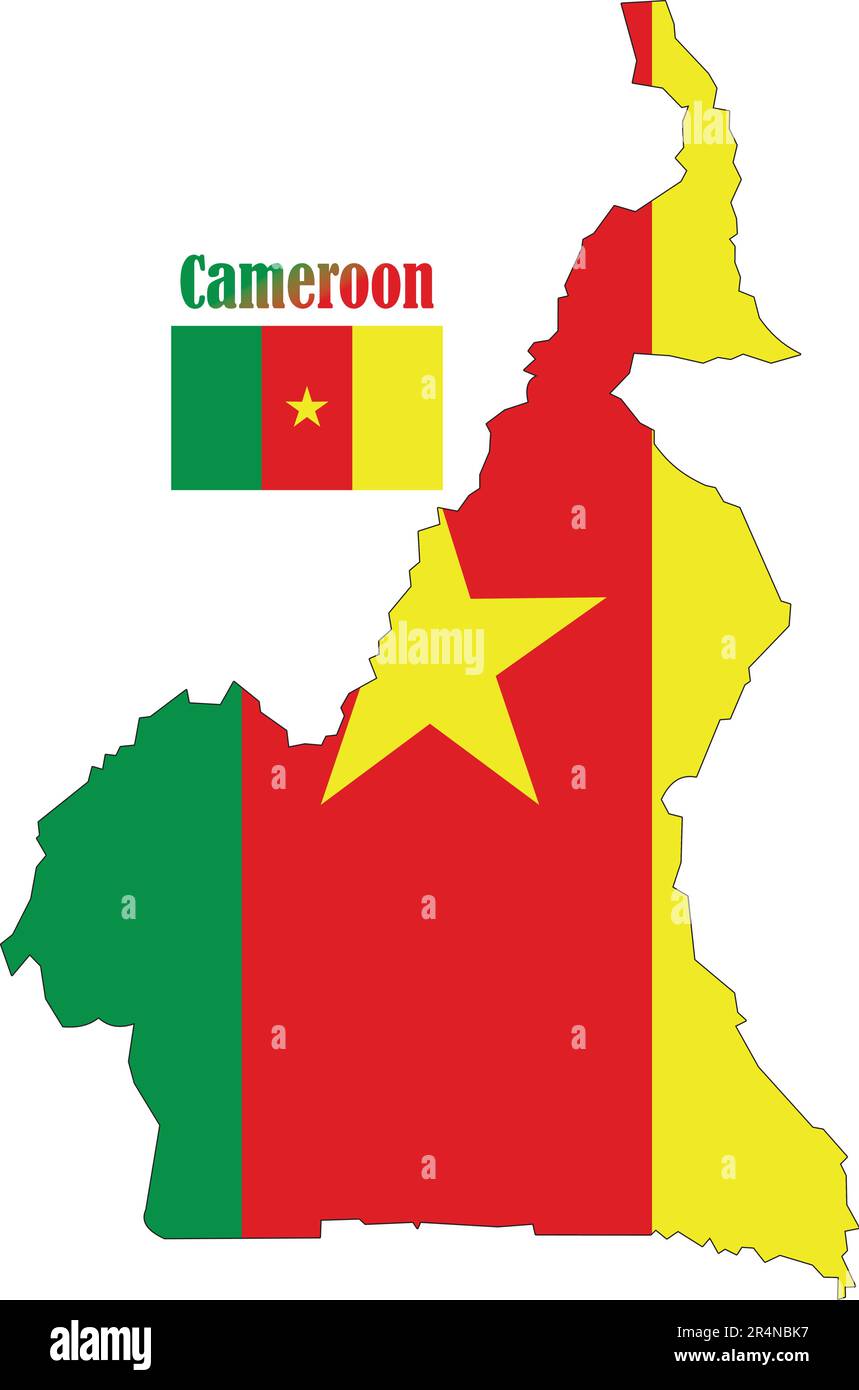 Cameroon Map and Flag Stock Vector Image & Art - Alamy