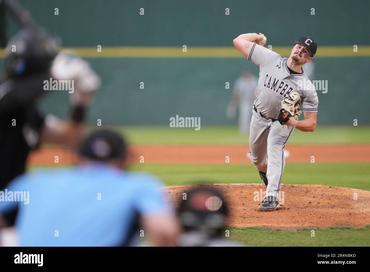 Starting pitcher Cade Kuehler (15) of the Campbell University Fighting ...