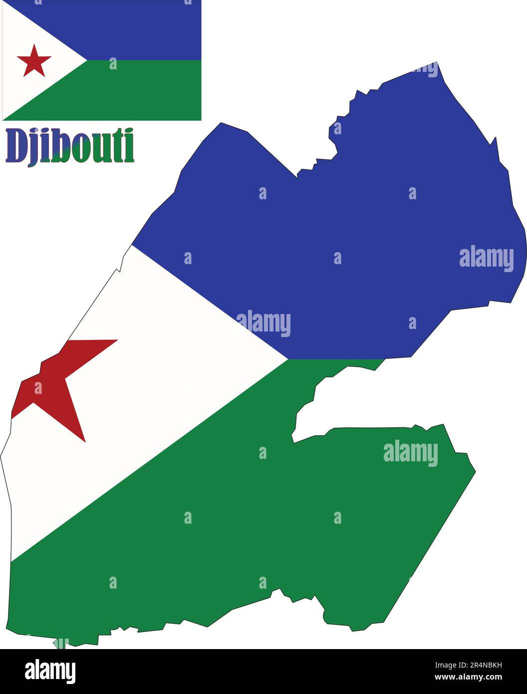 Djibouti Map and Flag Stock Vector Image & Art - Alamy
