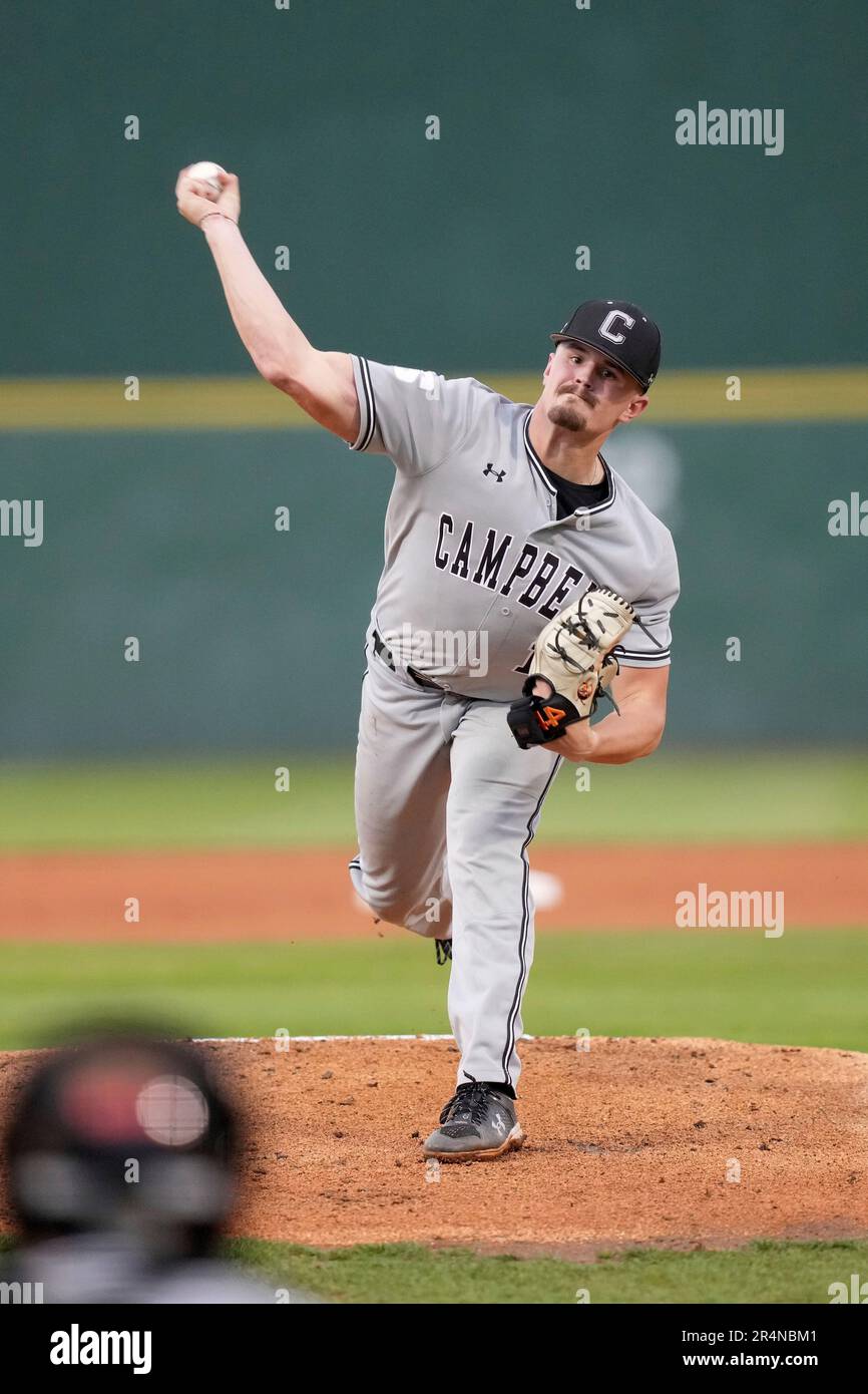 Starting pitcher Cade Kuehler (15) of the Campbell University Fighting ...