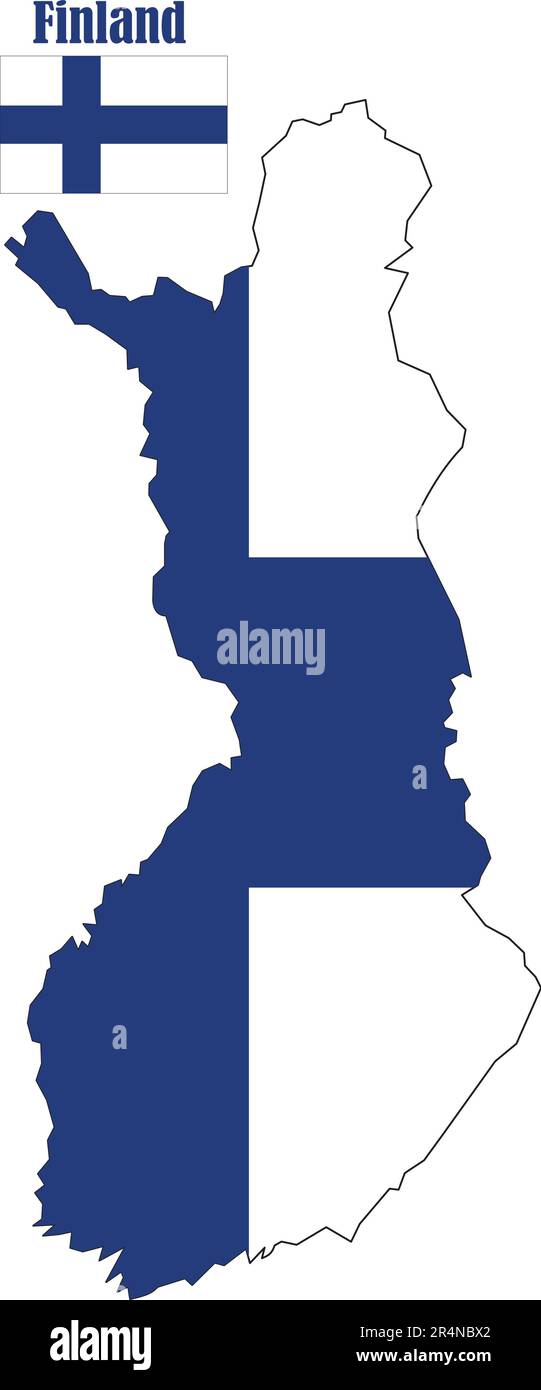 Finland Map and Flag Stock Vector Image & Art - Alamy