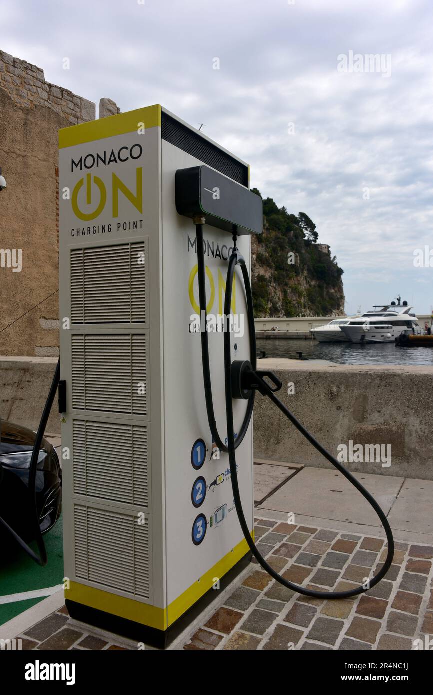 Monaco, Monaco. 16th May, 2023. The "Monaco On" network makes charging ...