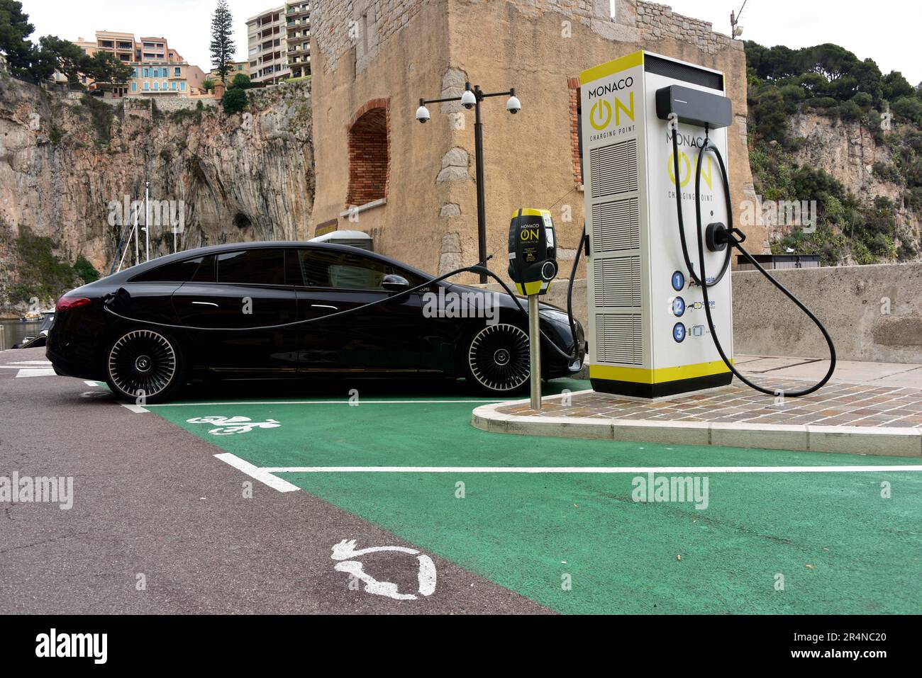Monaco, Monaco. 16th May, 2023. The "Monaco On" network makes charging ...