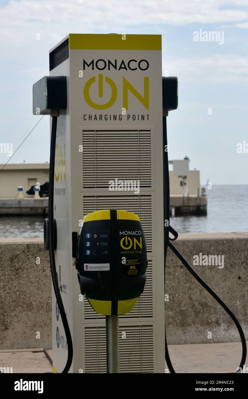 Monaco, Monaco. 16th May, 2023. The "Monaco On" network makes charging ...
