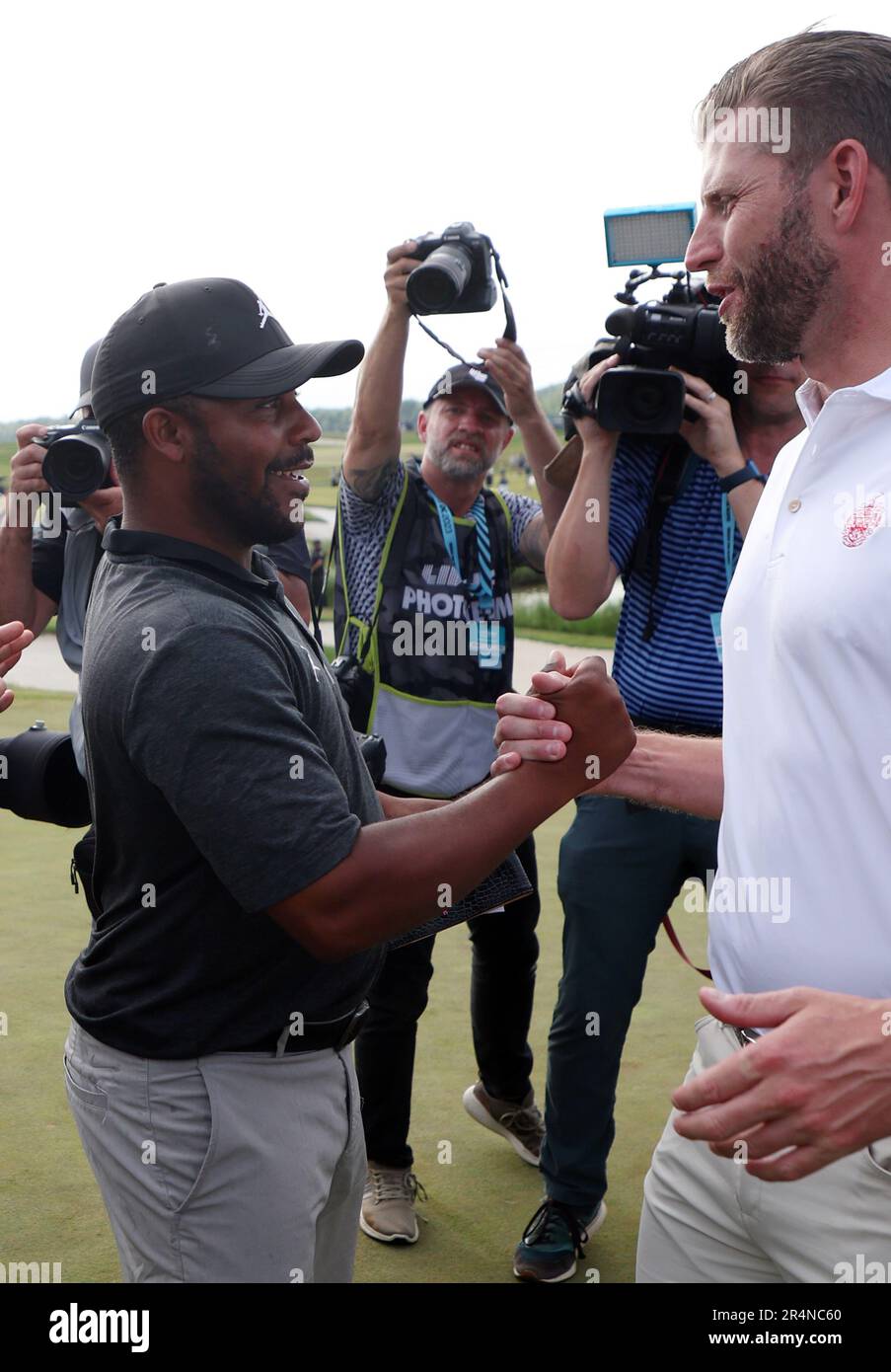 Sterling, VA, USA. 28th May, 2023. Harold Varner III and Eric Trump ...