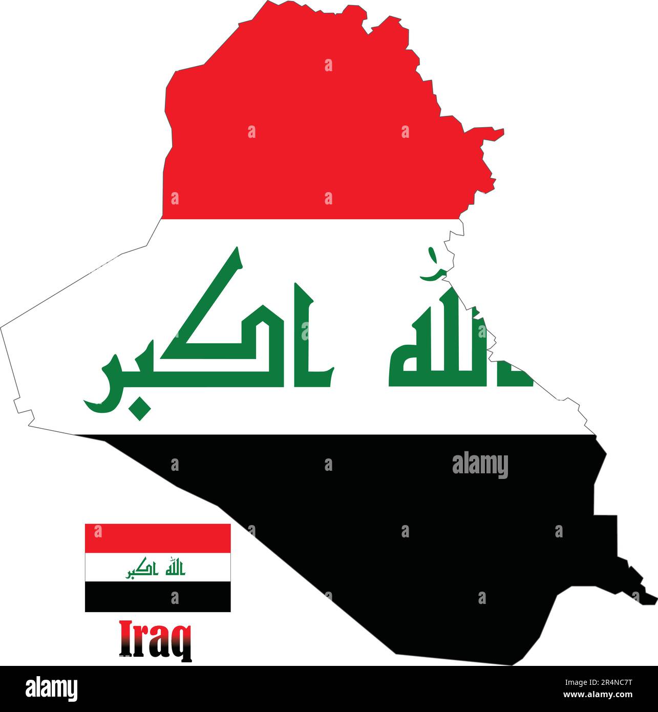 Iraq Map and Flag Stock Vector Image & Art - Alamy