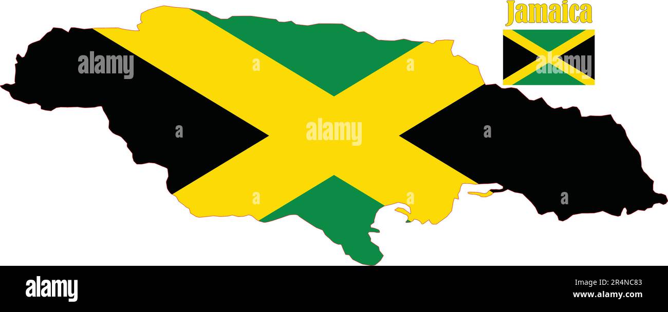 Jamaica Map and Flag Stock Vector Image & Art - Alamy
