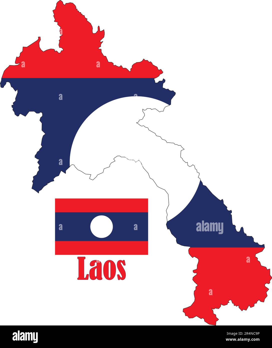 Laos Map and Flag Stock Vector Image & Art - Alamy