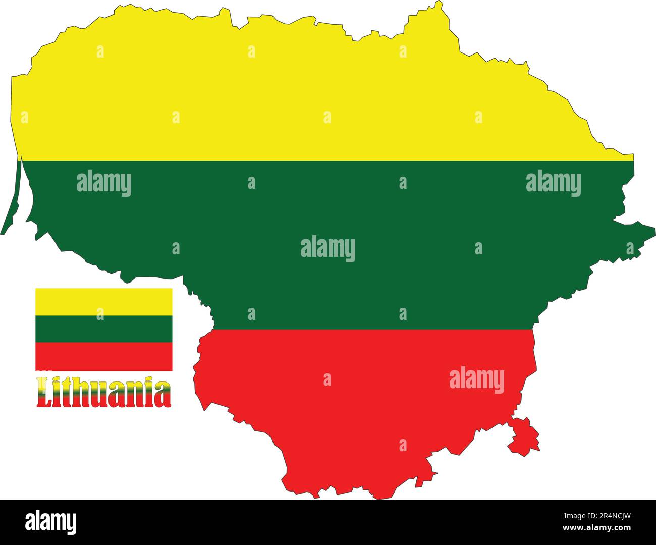 Lithuania Map and Flag Stock Vector Image & Art - Alamy