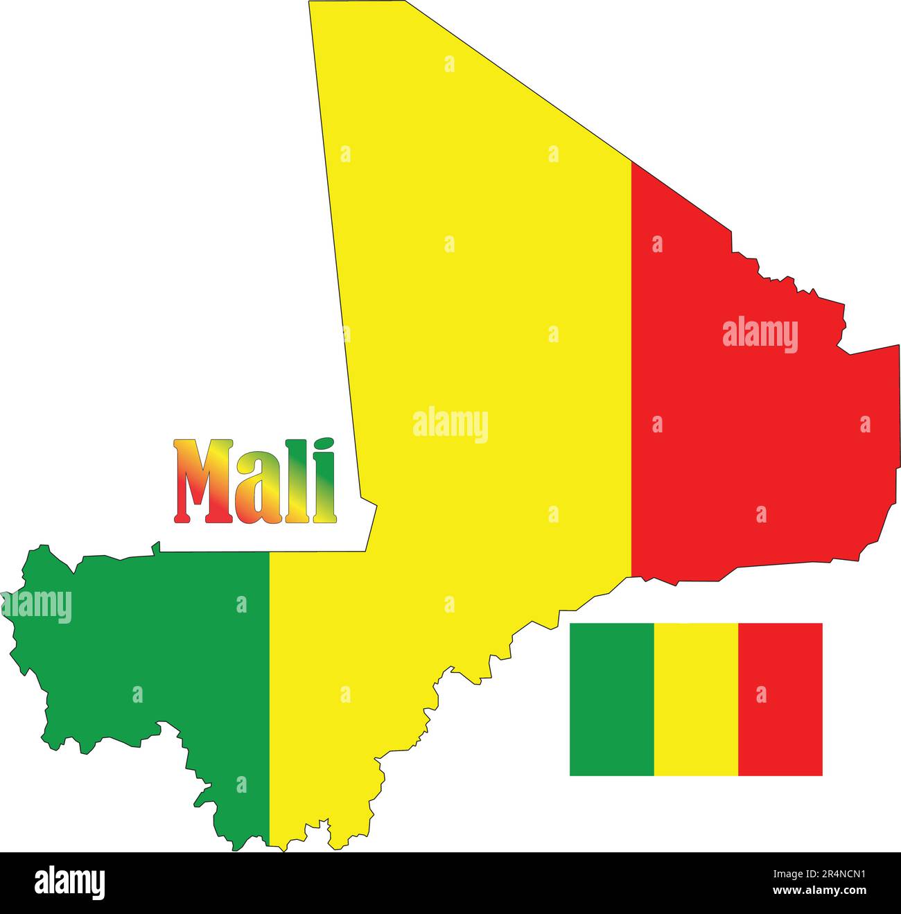 Mali Map and Flag Stock Vector Image & Art - Alamy