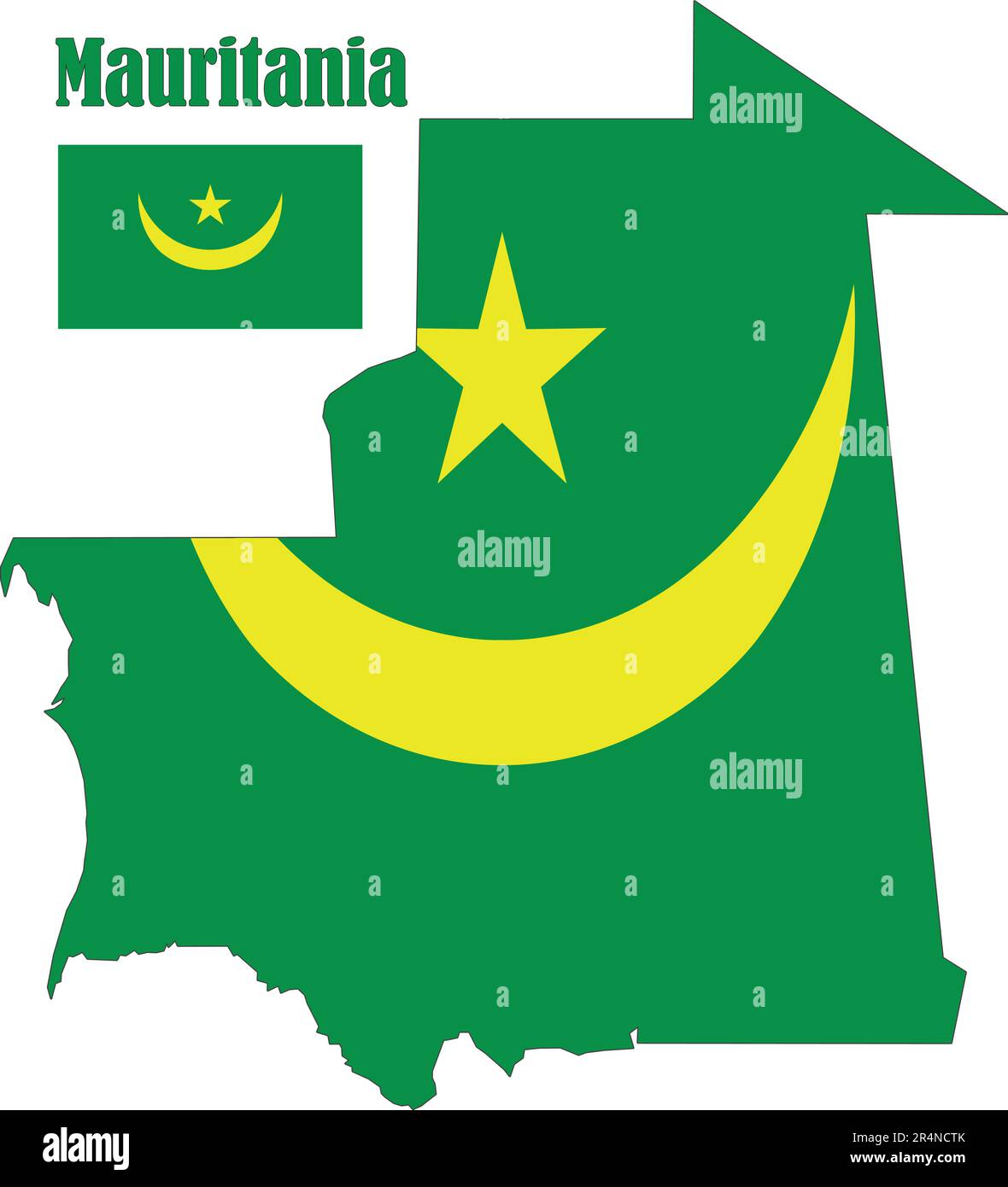 Mauritania Map and Flag Stock Vector Image & Art - Alamy