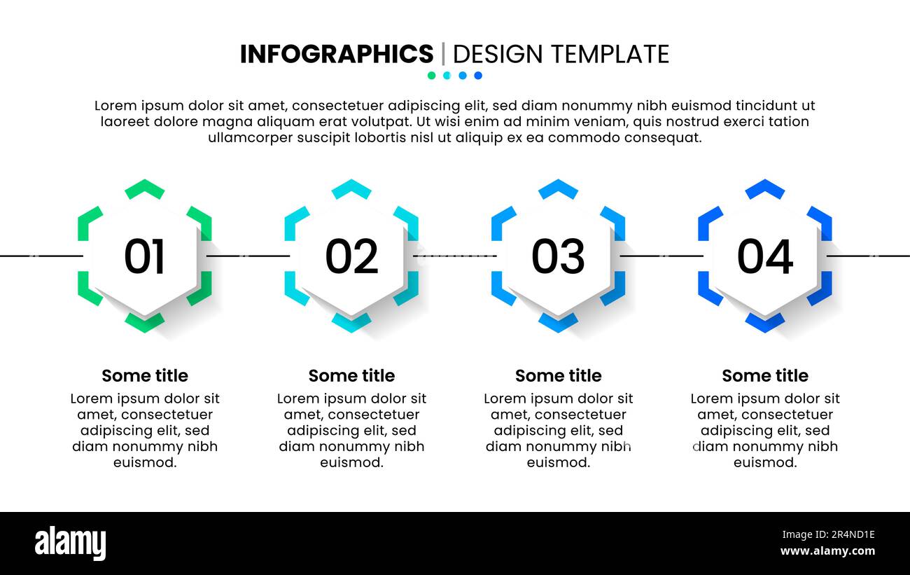 Infographic template with icons and 4 options or steps. Hexagons. Can ...