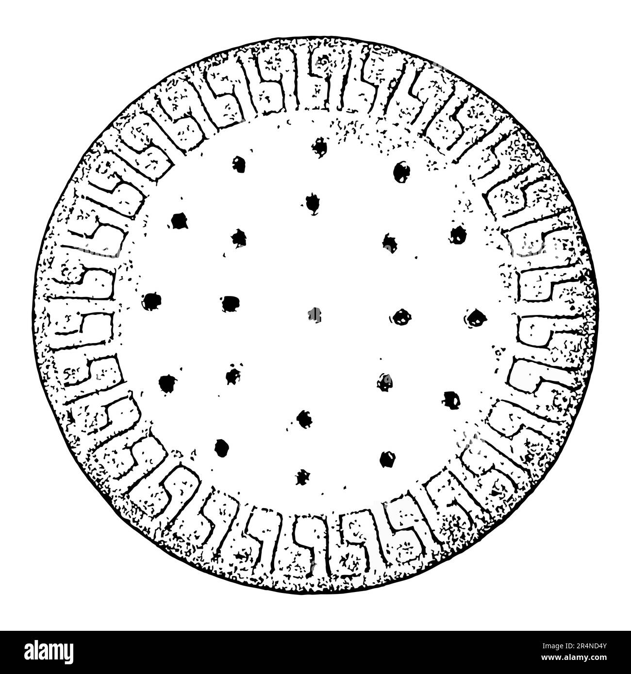 Round biscuit sketch illustration isolated on white background Stock ...