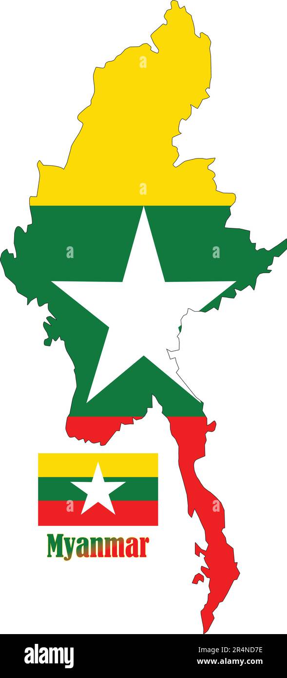 Myanmar Map and Flag Stock Vector Image & Art - Alamy