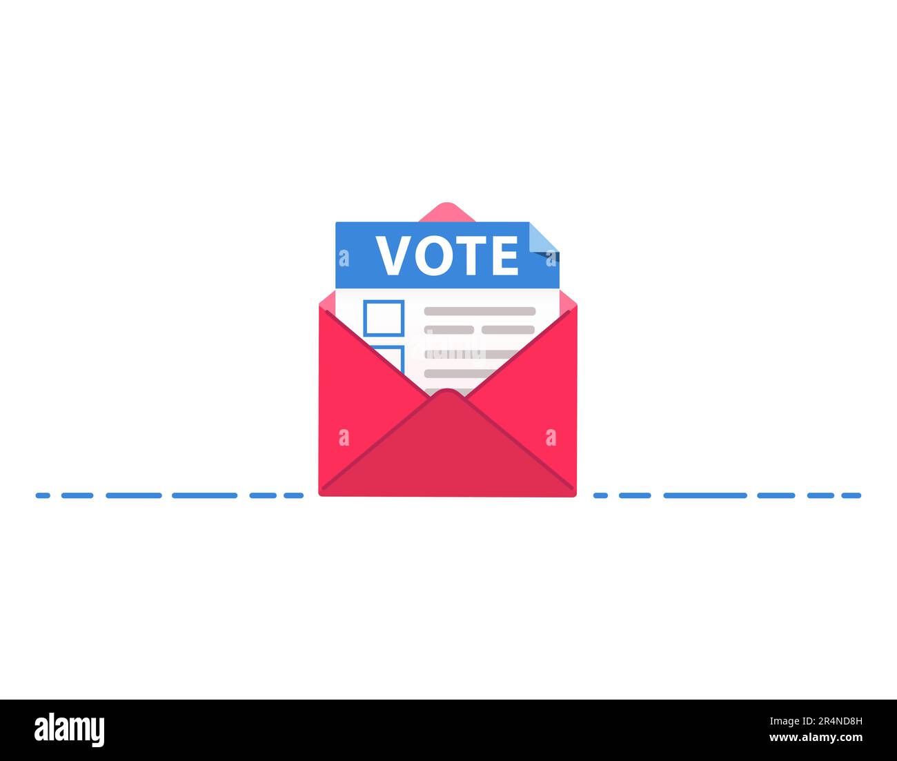 Vote by mail. Voting banner vector design. Icon red envelope with a ...