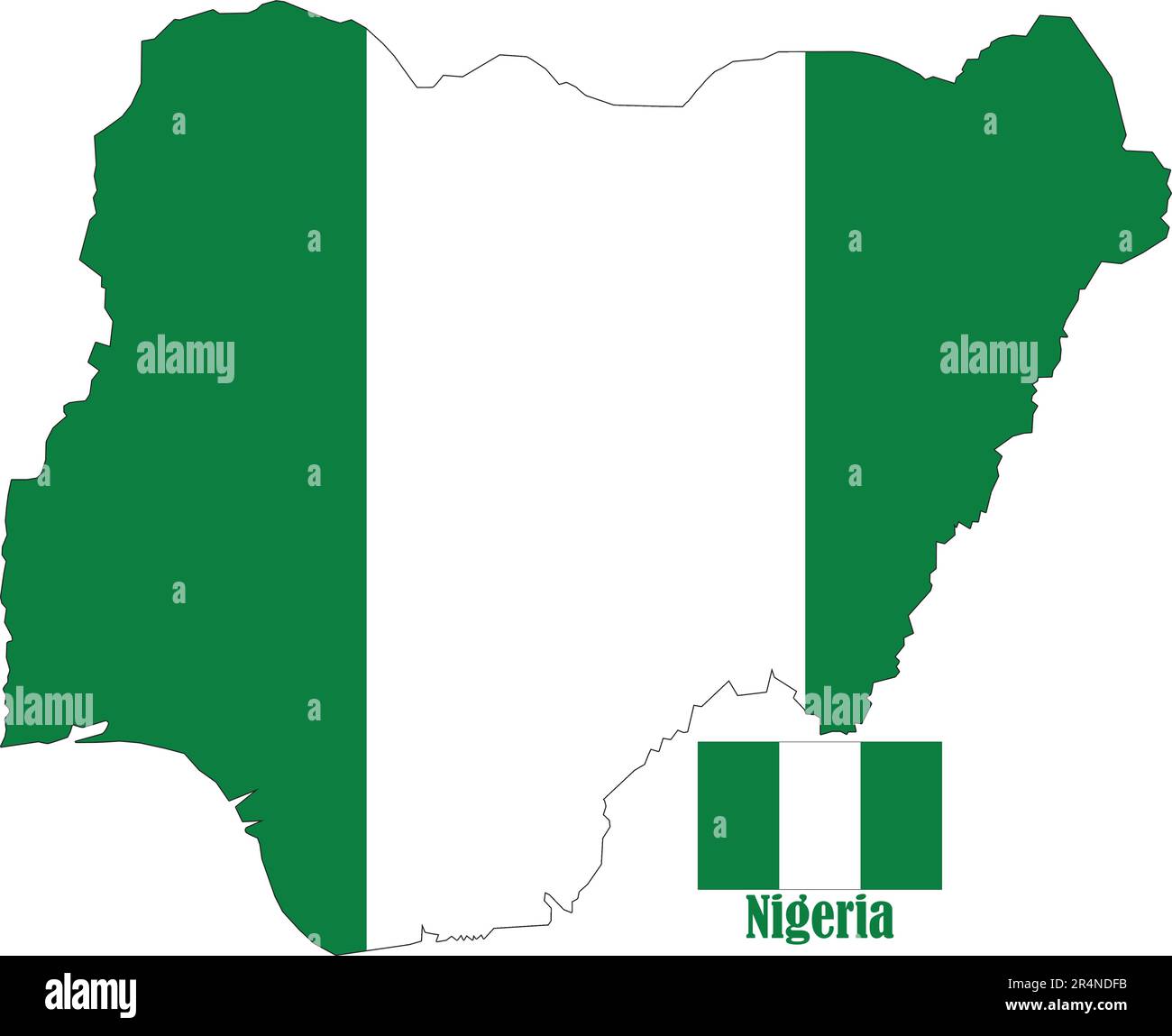 Nigeria Map and Flag Stock Vector Image & Art - Alamy