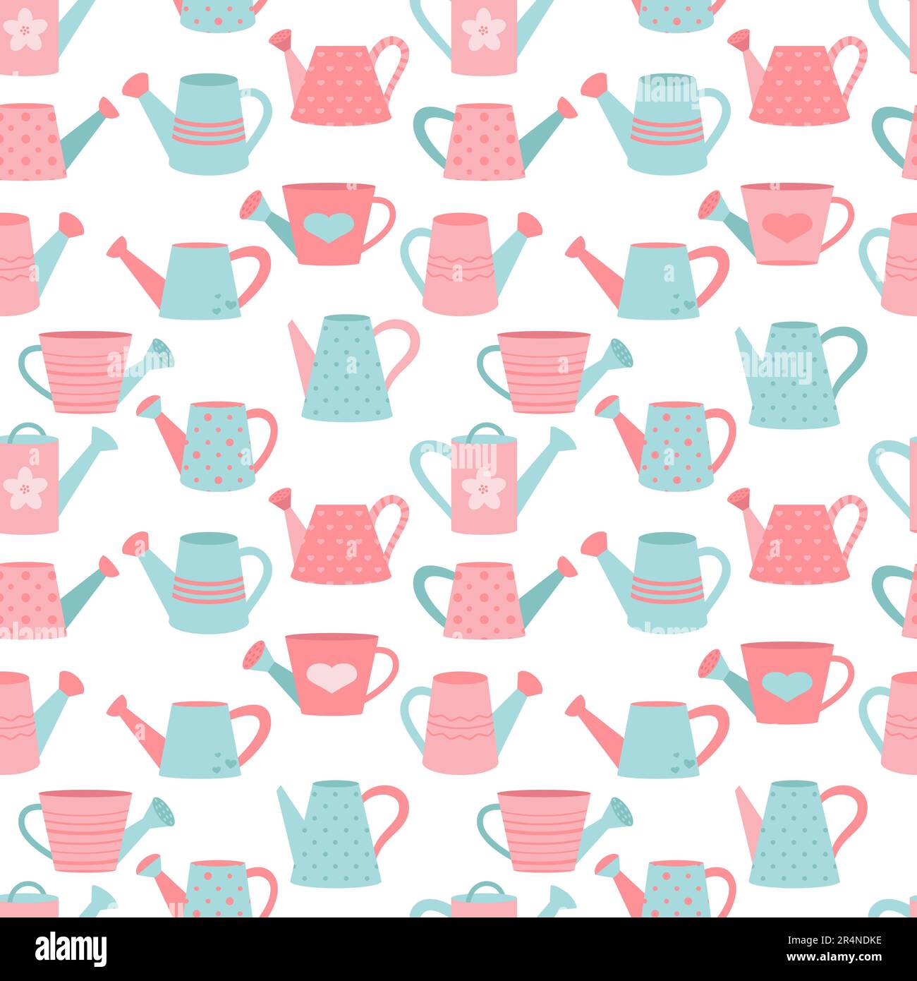 Watering can seamless pattern. Garden background. Vector illustration ...