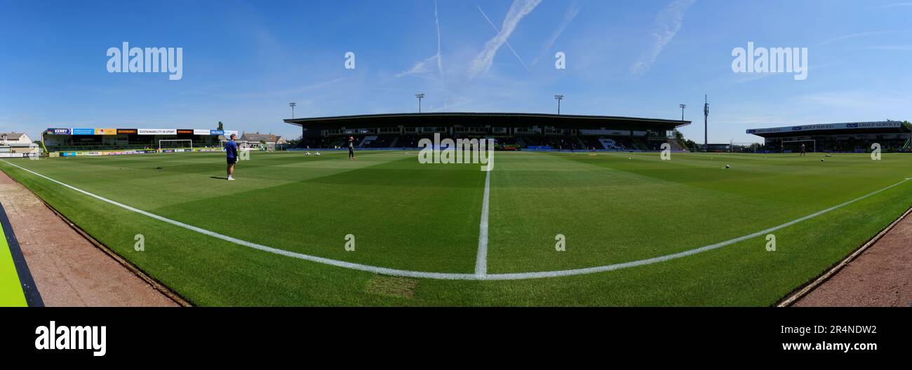The pitch and main stand at the New Lawn, home of Forest Green Rovers ...