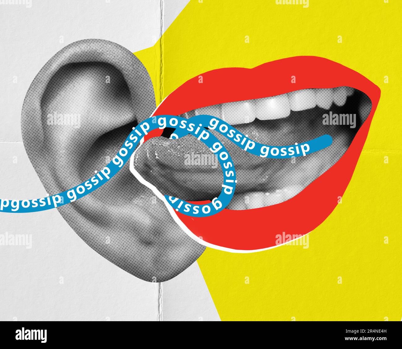 Female mouth to human ear talking gossips, rumors. Spreading fake ...