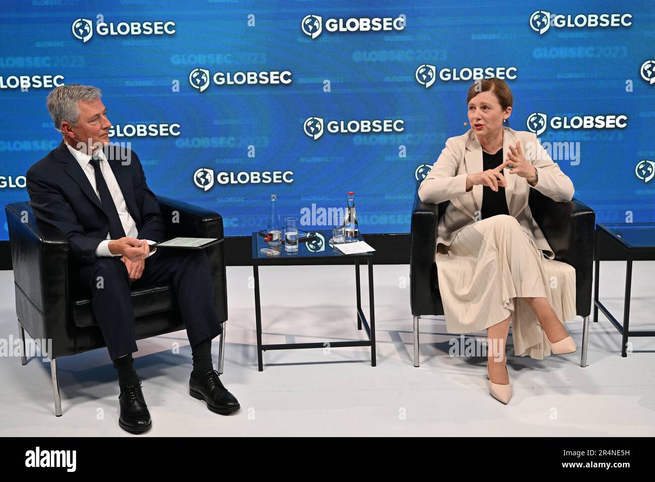 Bratislava, Sr. 29th May, 2023. From right: Vice President of the ...