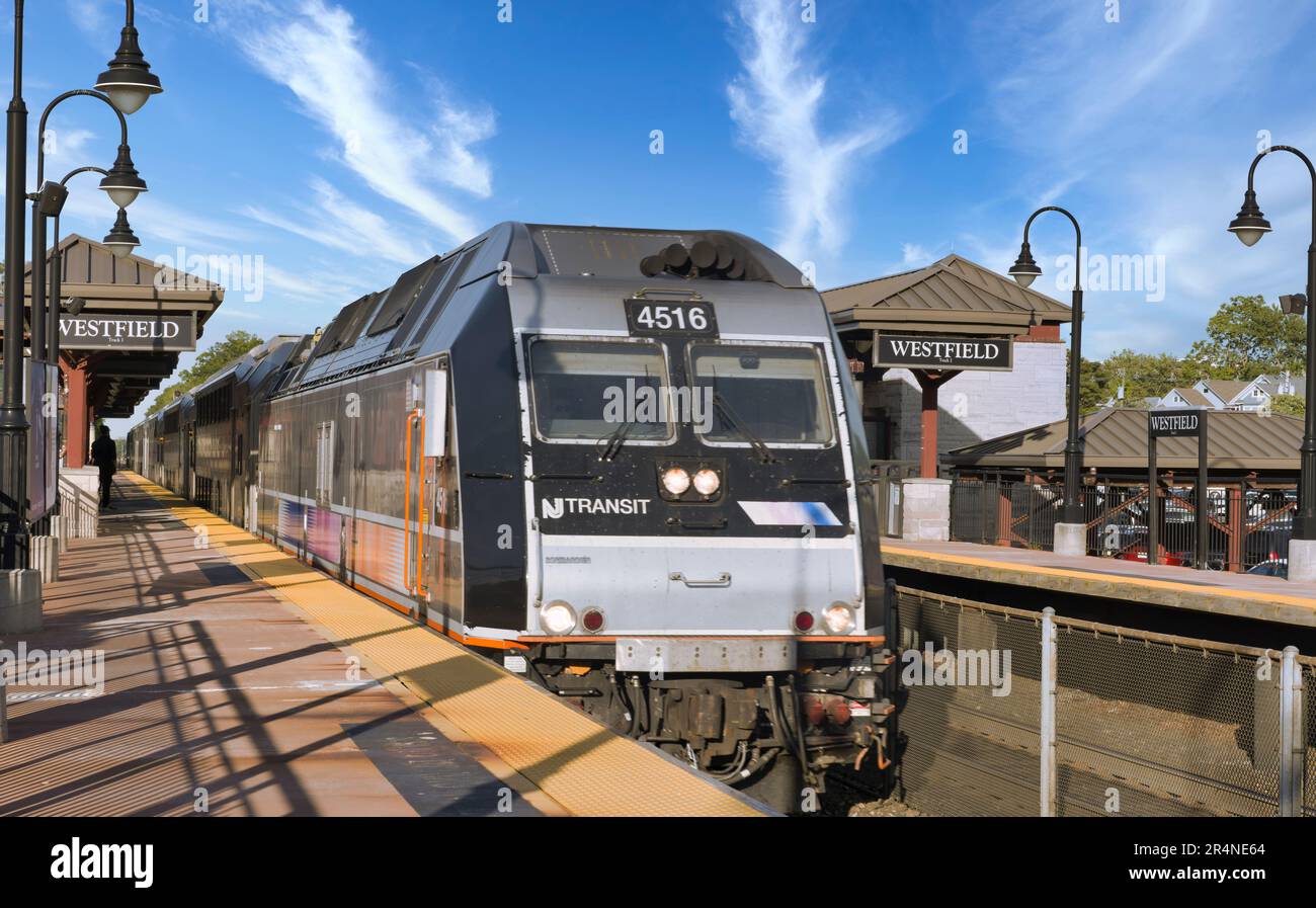 New Jersey Transit in Westfield, New Jersey Stock Photo - Alamy