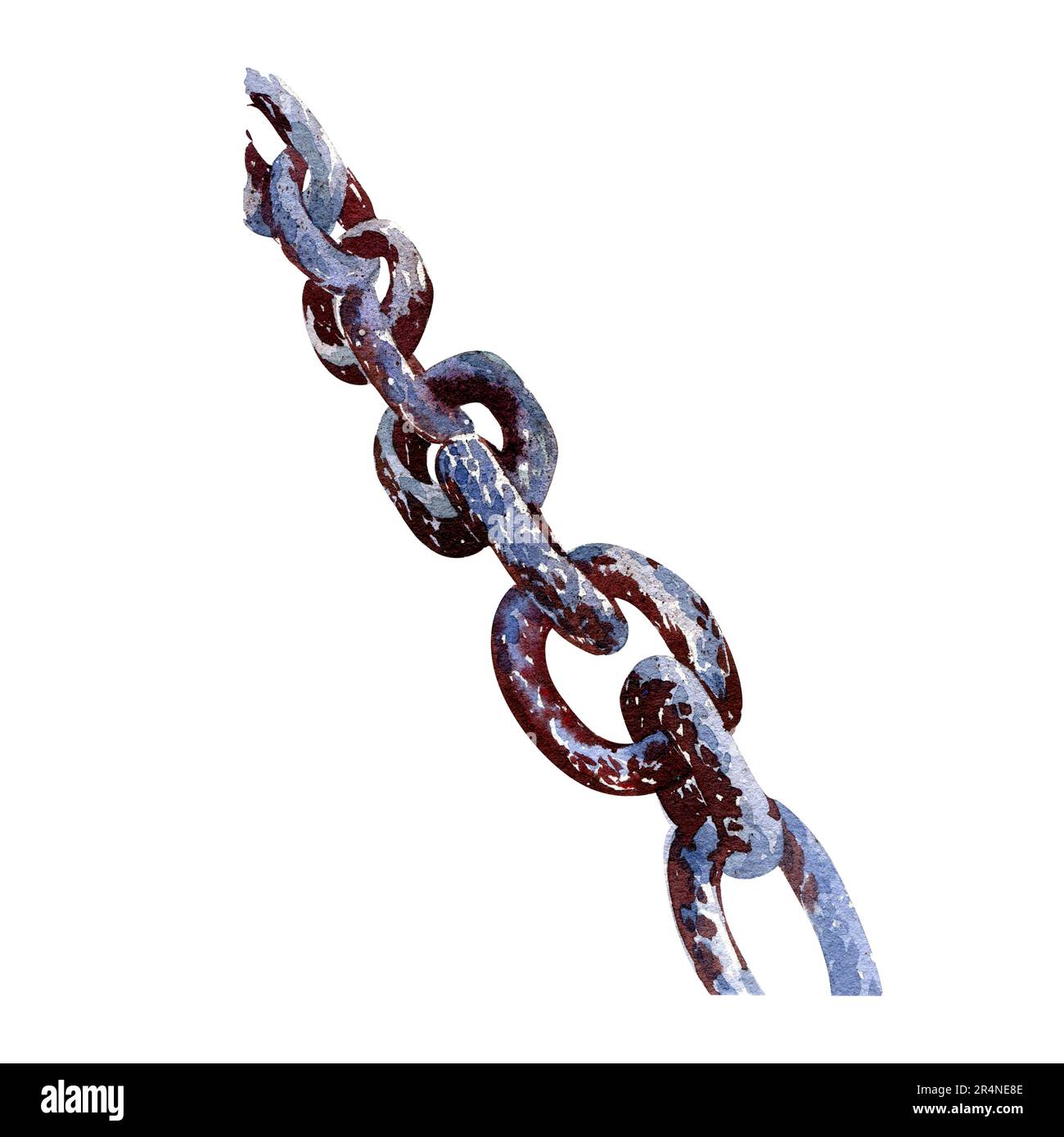 Rusty retro style iron heavy chain isolated on white background ...