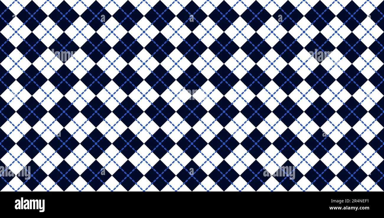 Windowpane plaid blue and white seamless pattern with diagonal lines ...