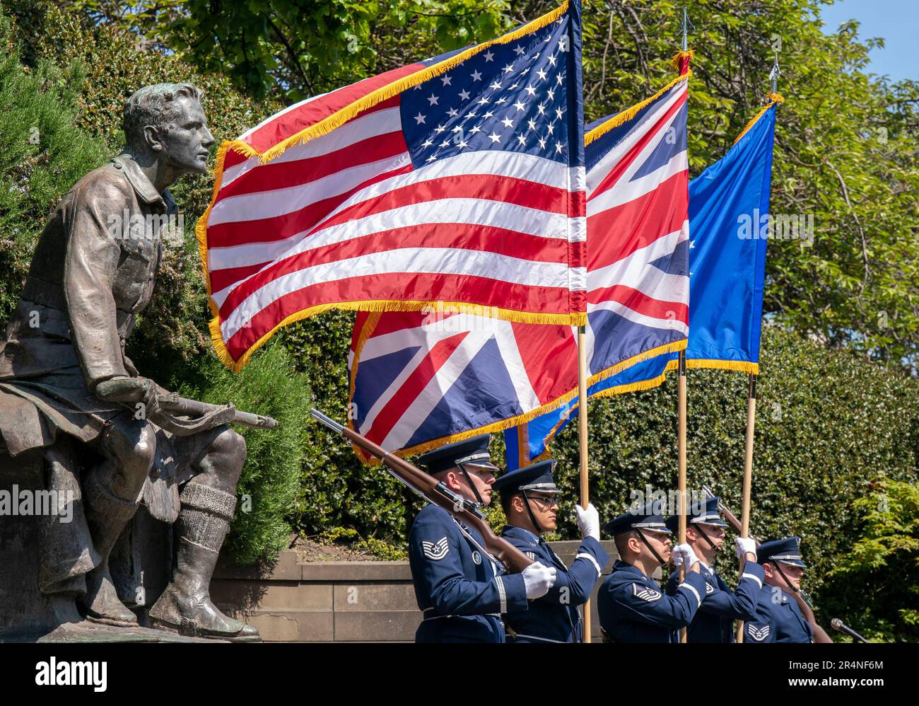 Members of the US Airforce 48th Fighter Wing Honour Guard during the ...