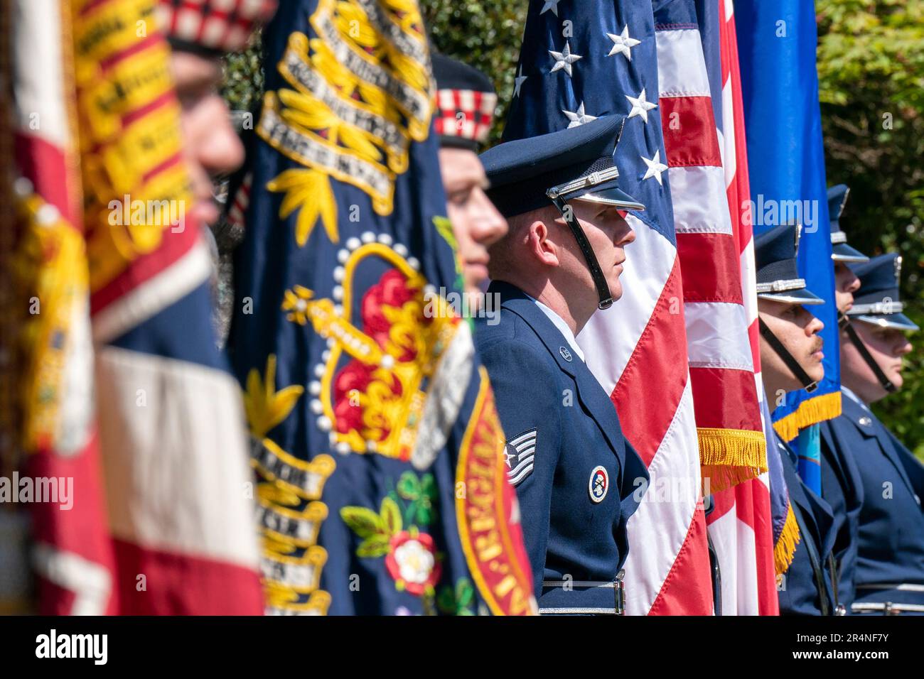 Members of the US Airforce 48th Fighter Wing Honour Guard during the ...