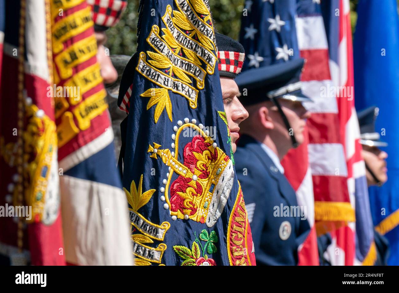 Members of Balaclava Company, Royal Regiment of Scotland Colour Party ...