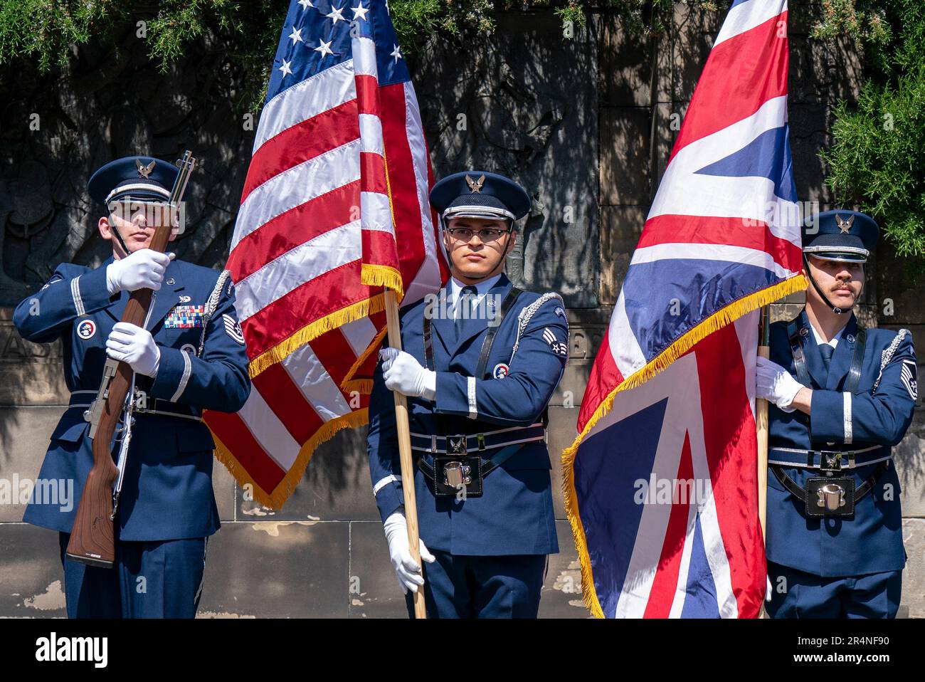 Members of the US Airforce 48th Fighter Wing Honour Guard during the ...