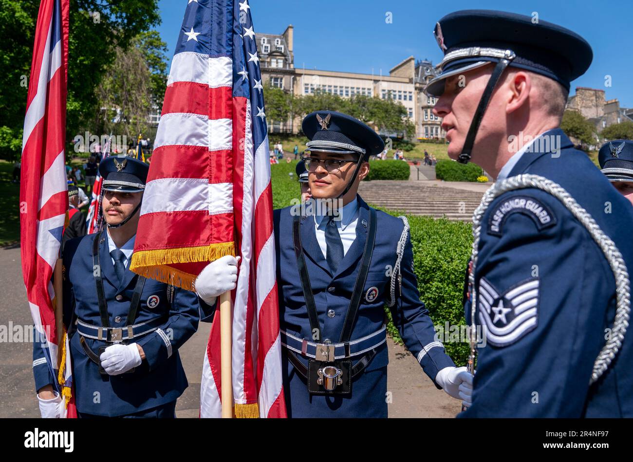 Members of the US Airforce 48th Fighter Wing Honour Guard during the ...