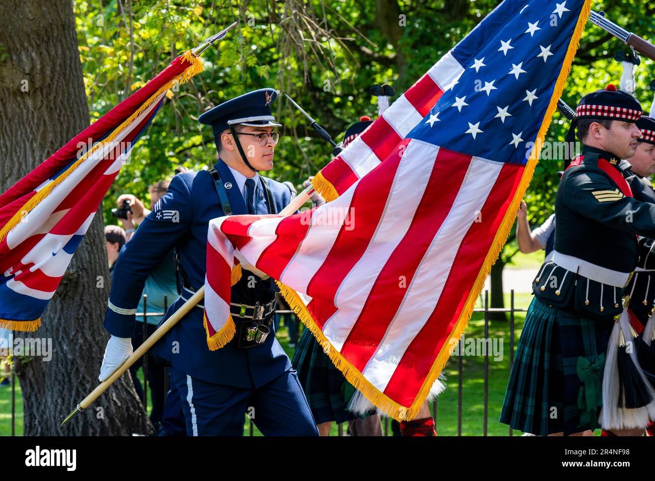 Members of the US Airforce 48th Fighter Wing Honour Guard during the ...
