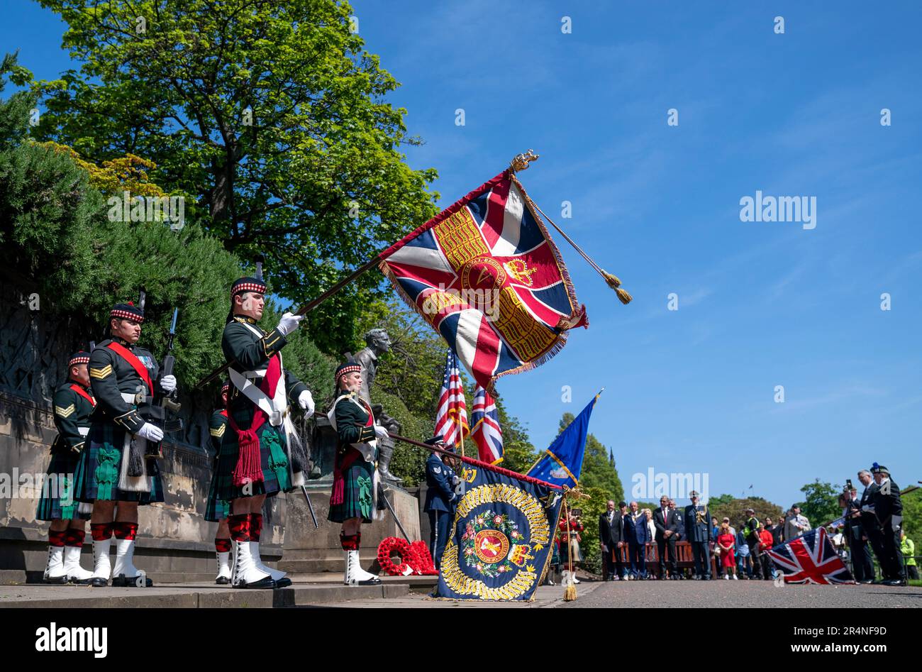 Members of Balaclava Company, Royal Regiment of Scotland Colour Party ...