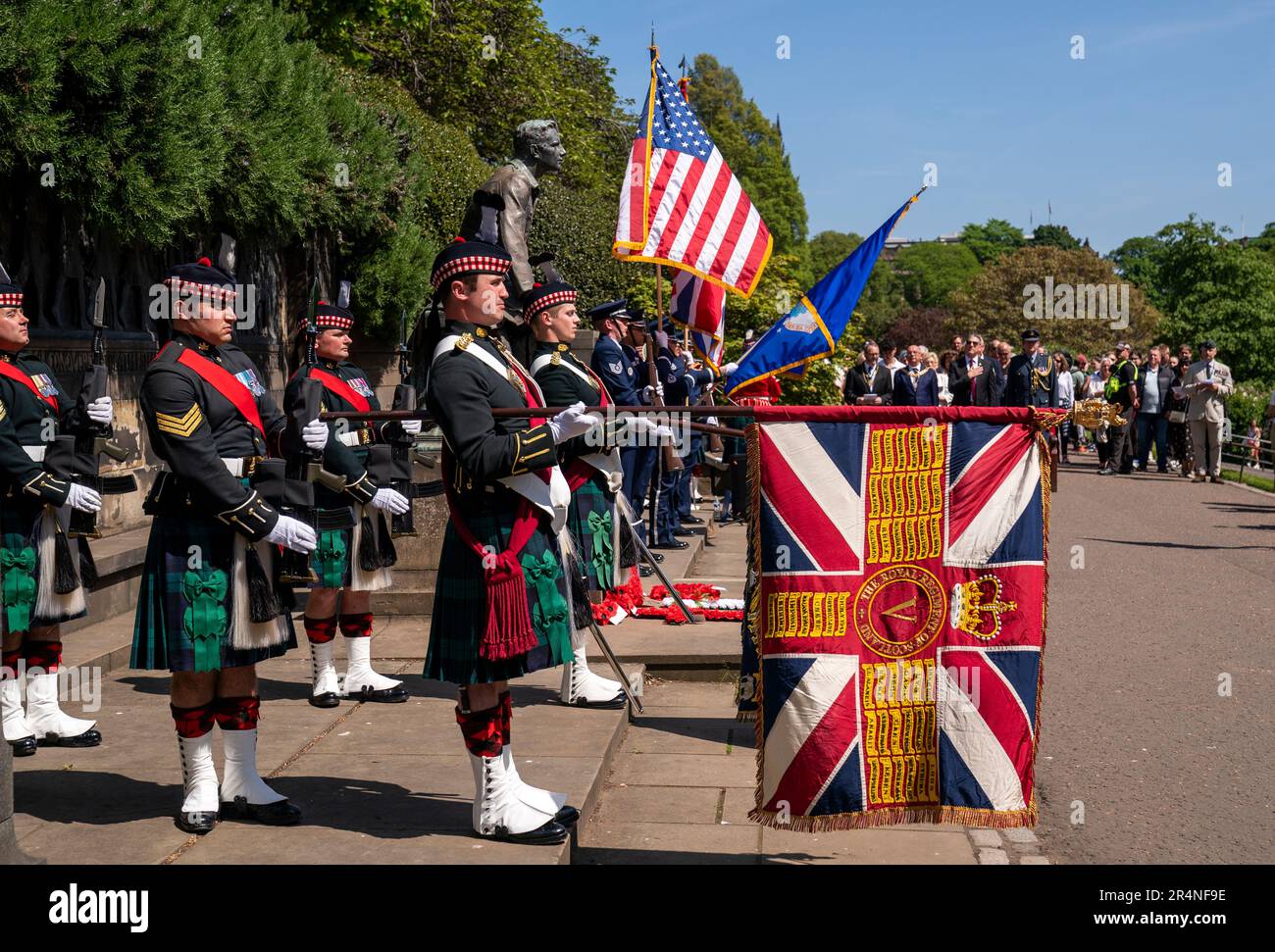 Members of Balaclava Company, Royal Regiment of Scotland Colour Party ...