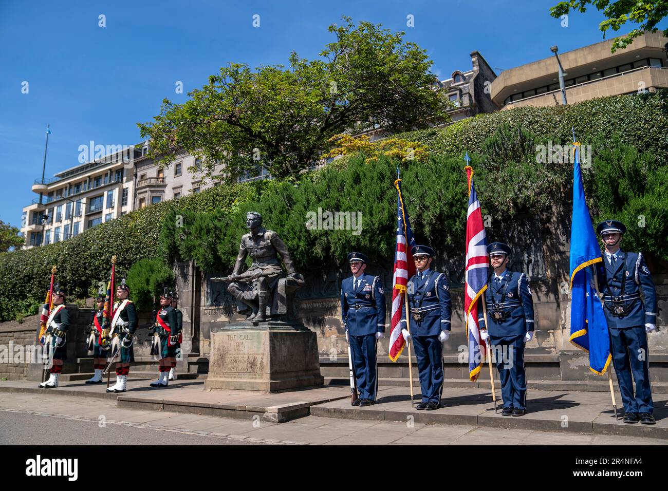 Members of Balaclava Company, Royal Regiment of Scotland Colour Party ...