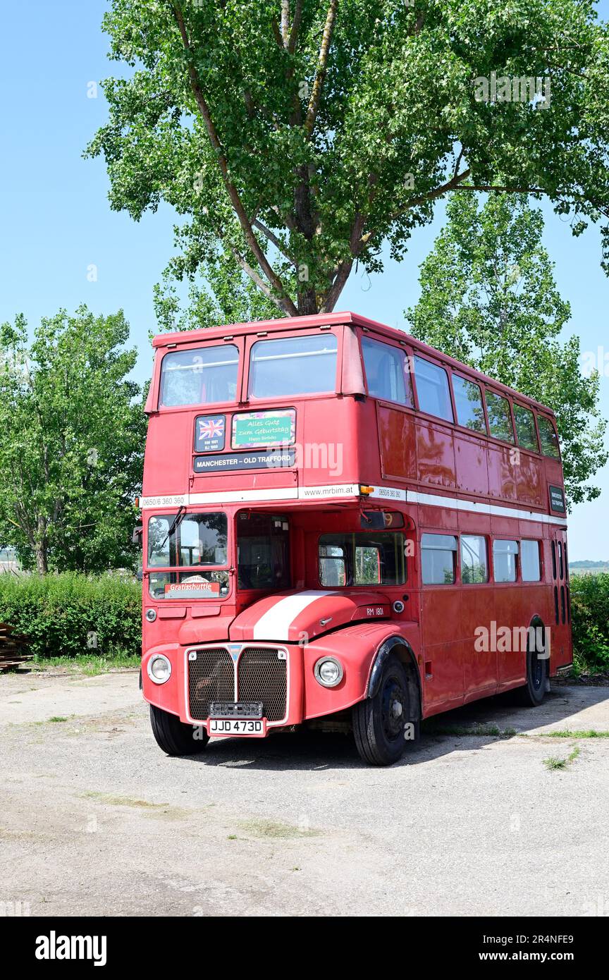 Rust, Burgenland, Austria. London double-decker bus in Rust on Lake ...