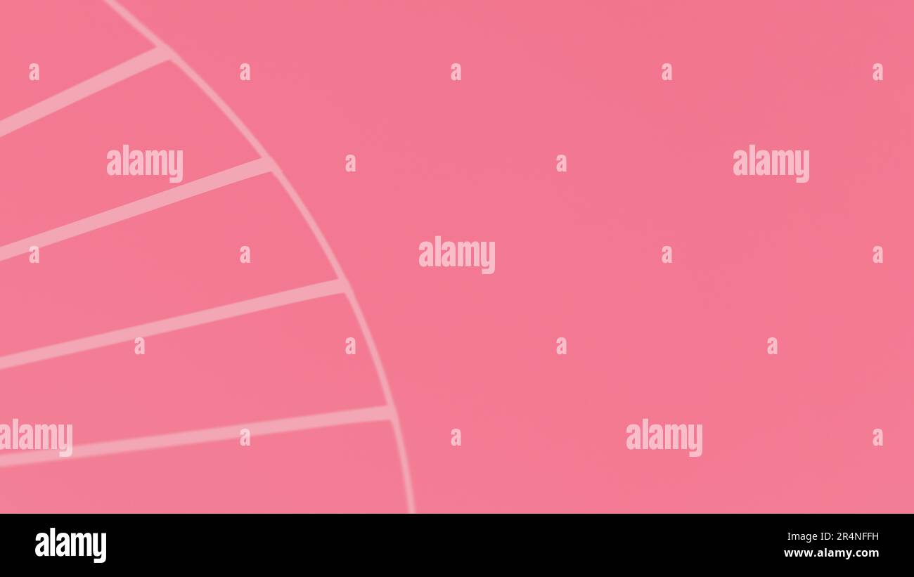 Pink geometric background with stripes in a semicircle in the left part ...
