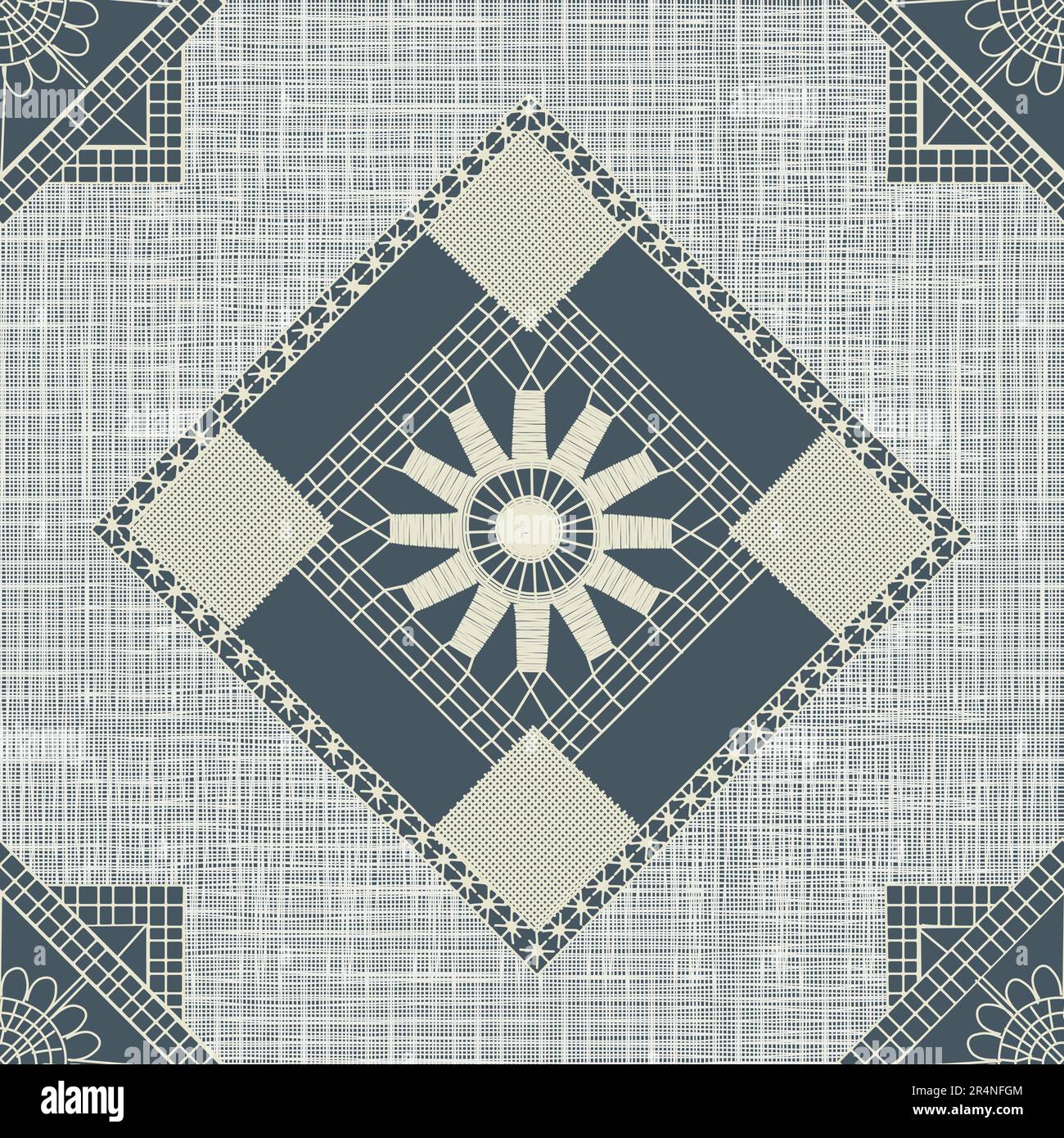 Seamless pattern inspired from traditional Danish Hedebo embroidery ...