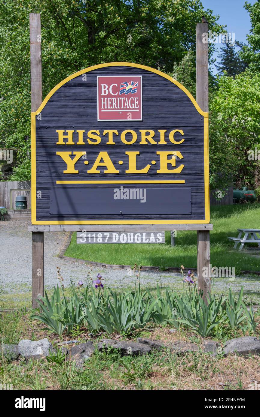 BC Heritage Historic Yale town sign in Yale, British Columbia, Canada ...