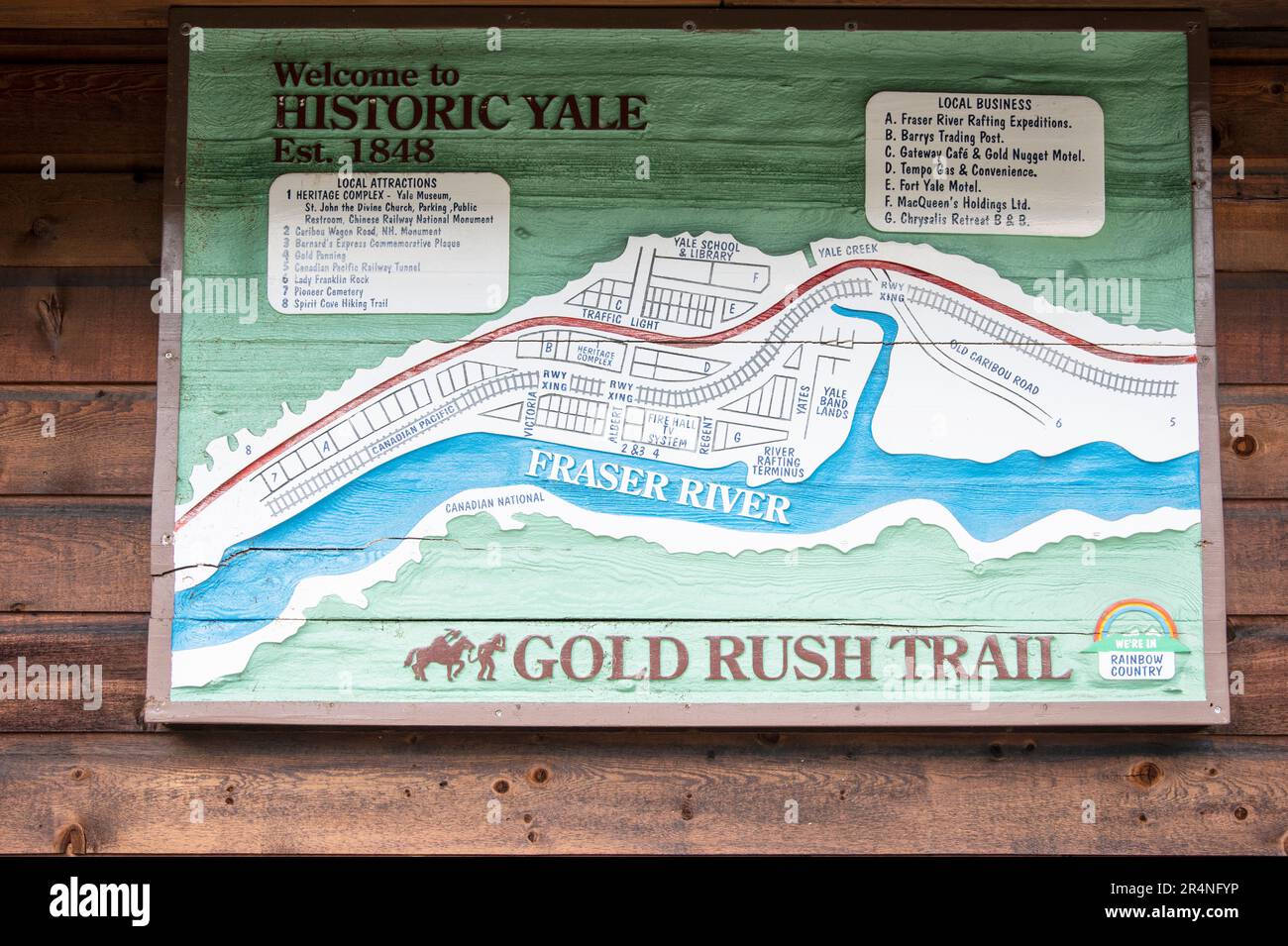 Welcome to historic Yale sign in Yale, British Columbia, Canada Stock ...
